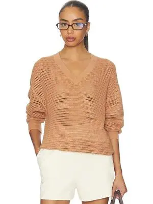 Varley Gaia V Neck Sweater - Tan