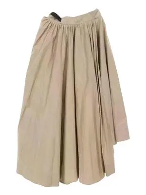 Dior Asymmetrical Pleated Wrap Midi Skirt - Neutrals