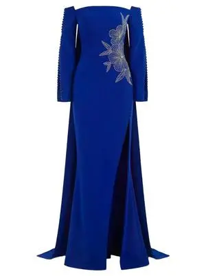 GATTINOLLI BY MARWAN Gattinoli Marwan Floral Embroidered Gown Dress - Blue