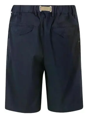 WHITE SAND Belted Pleated Shorts - Blue