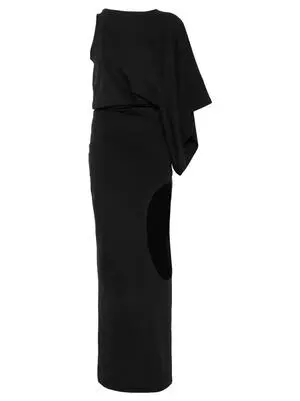 A.W.A.K.E. Mode Asymmetric Cut-out Maxi Dress - Black