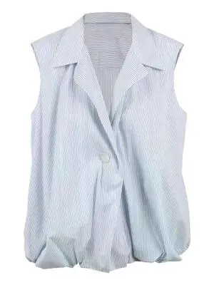 BALOSSA Kyma Striped Bubble-hem Top - Blue