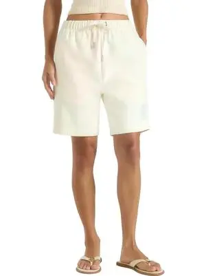 Manière De Voir Logo-patch Drawstring Shorts - Neutrals