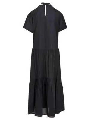 Max Mara Alloro Tiered Halterneck Dress - Blue