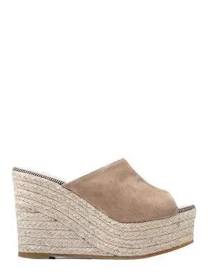 ESPADRILLES Flash Suede Wedge - Neutrals