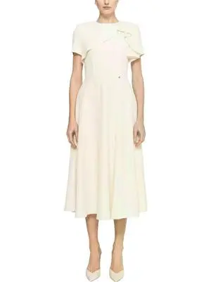 NISSA Ruffled A-line Dress - Neutrals
