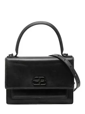 Balenciaga Leather Sharp Top Handle Bag Xs Satchel - Black