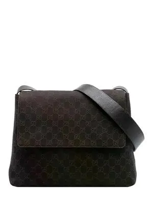 Gucci Gg Denim Messenger Bag - Brown