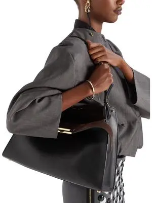 Fendi Large Leather Bag - Black