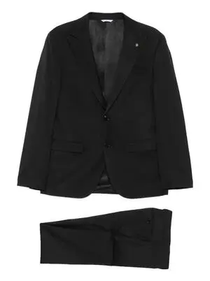 MANUEL RITZ Single-breasted Peak-lapels Suit - Black