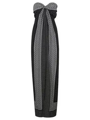 Ermanno Scervino Strapless Geometric Print Maxi Dress - Black