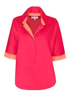 PERLAVERA Zyla Relaxed Shirt - Red