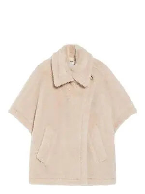 Max Mara Alpaca, Wool, And Silk Blend Cape - Beige