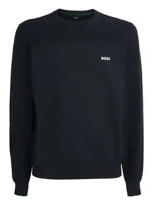 BOSS Ribbed Logo Sweater - Blue