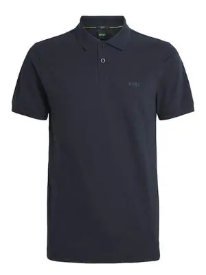 BOSS Stretch-cotton Logo Polo Shirt - Blue