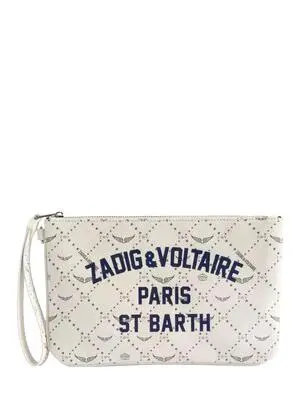 Zadig&Voltaire X St Barth Logo-print Clutch Bag - Neutrals