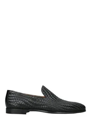 Magnanni Aston Woven Leather Loafers - Black