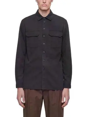 WHITE SAND Cotton Shirt Jacket - Blue
