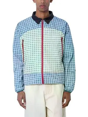 METALWOOD STUDIO Double Plaid Zip Jacket - Blue