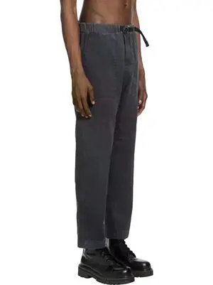 WHITE SAND Belted Cotton Trousers - Grey