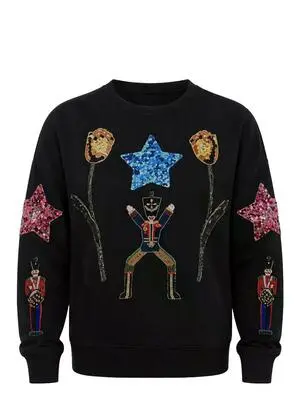 Dolce & Gabbana Sequin-embellished Embroidered Sweater - Black