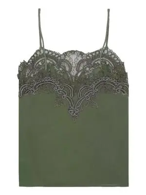 FORTELA Brianne Lace-trimmed Sleeveless Blouse - Green