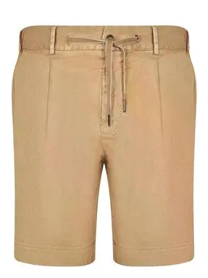 DELL'OGLIO Drawstring Pleated Shorts - Brown