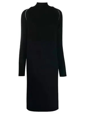 DIESEL® Wool Roll Neck Knit Dress - Black
