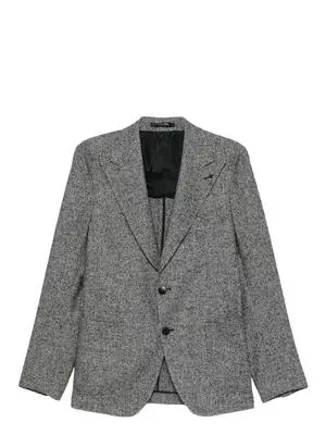 Tagliatore Houndstooth-pattern Peaked-lapel Blazer - Grey