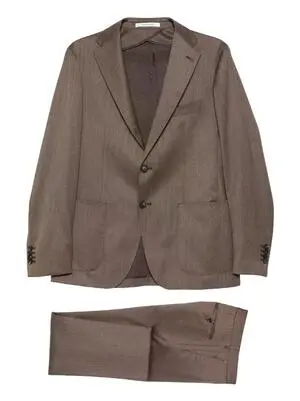 Tagliatore Single-breasted Notched-lapel Suit - Brown