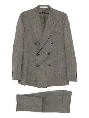 Tagliatore Double-breasted Peaked-lapel Suit - Grey