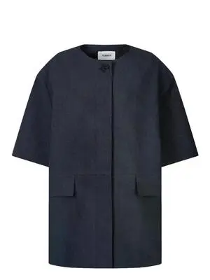 STUDIO TOMBOY Short-sleeved Box-pleat Jacket - Blue