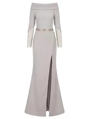 GATTINOLLI BY MARWAN Gattinoli Marwan Off-the-shoulder Mermaid Gown - Grey