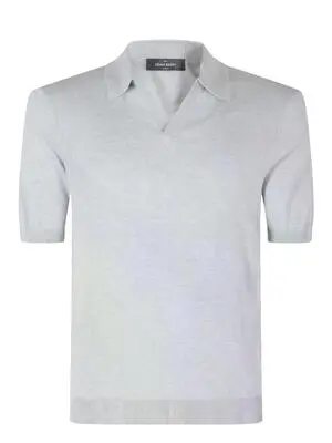 GRAN SASSO Short-sleeved Knitted Polo Shirt - Grey