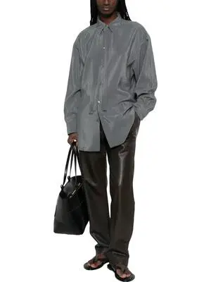 LEMAIRE Shimmering Finish Point Collar Shirt - Grey