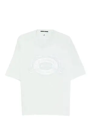 C.P. COMPANY Logo-embroidered T-shirt - Blue