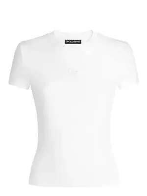 Dolce & Gabbana Jersey T-shirt With Dg Embroidery - White