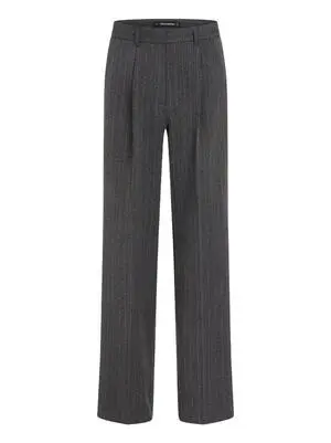 Karl Lagerfeld Melange Pinstripe Tailored Trousers - Grey