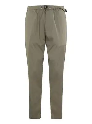 WHITE SAND Belted Tapered-leg Trousers - Green