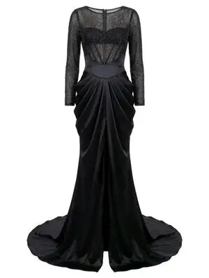 GATTINOLLI BY MARWAN Embroidered Mermaid Dress - Black