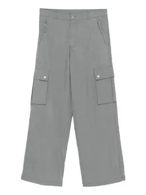 CARRER Vera Logo Print Wide-leg Cargo Pants - Grey
