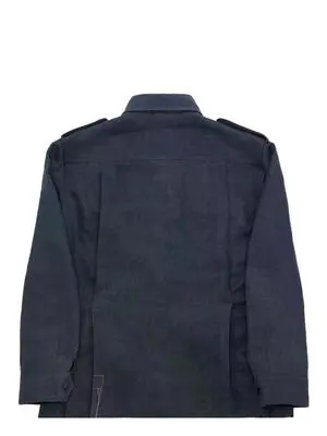 FORTELA Owen Linen Safari Shirt Jacket - Blue