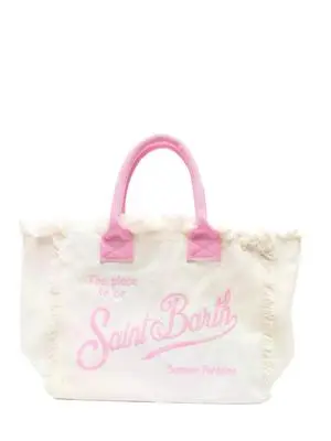 MC2 SAINT BARTH Embroidered Beach Bag - Neutrals
