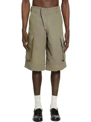 BRYAN JIMENEZ BRYAN JIMENÈZ Beige Cotton Cargo Shorts