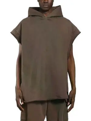 ROADLESS Sleeveless Jersey Hoodie - Brown