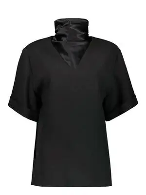 ELLERY Draped Neck Blouse - Black