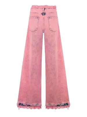 DIESEL® Acid Wash Frayed Edge Jeans - Pink