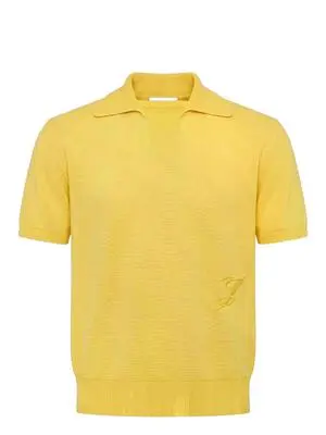 Jacquemus The J Knit Double Collar Polo - Yellow