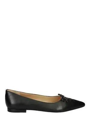 Ralph Lauren Lace-up Pointed-toe Ballet Flats - Black