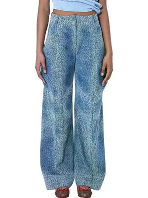 KIKO KOSTADINOV Textured Finish Wide-leg Trousers - Blue
